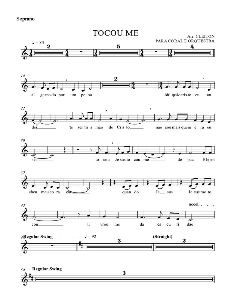 Tocou Me - Soprano | PDF