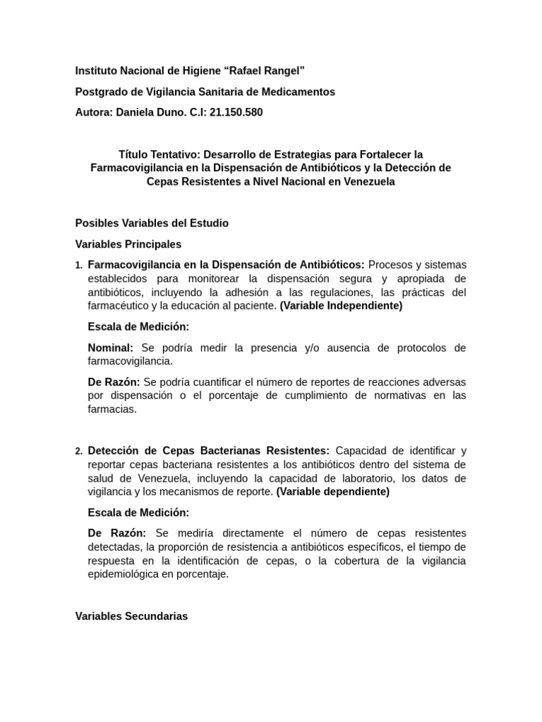 Variables de Investigación | PDF | Farmacéutico | Laboratorios