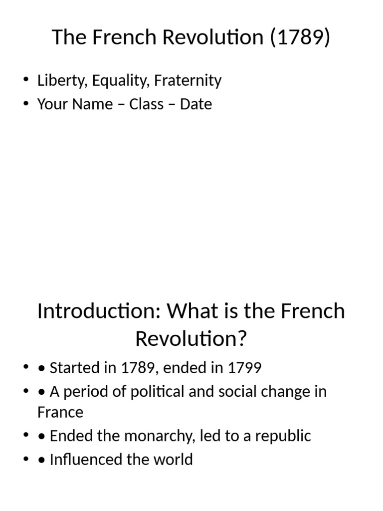 French Revolution Presentation | PDF