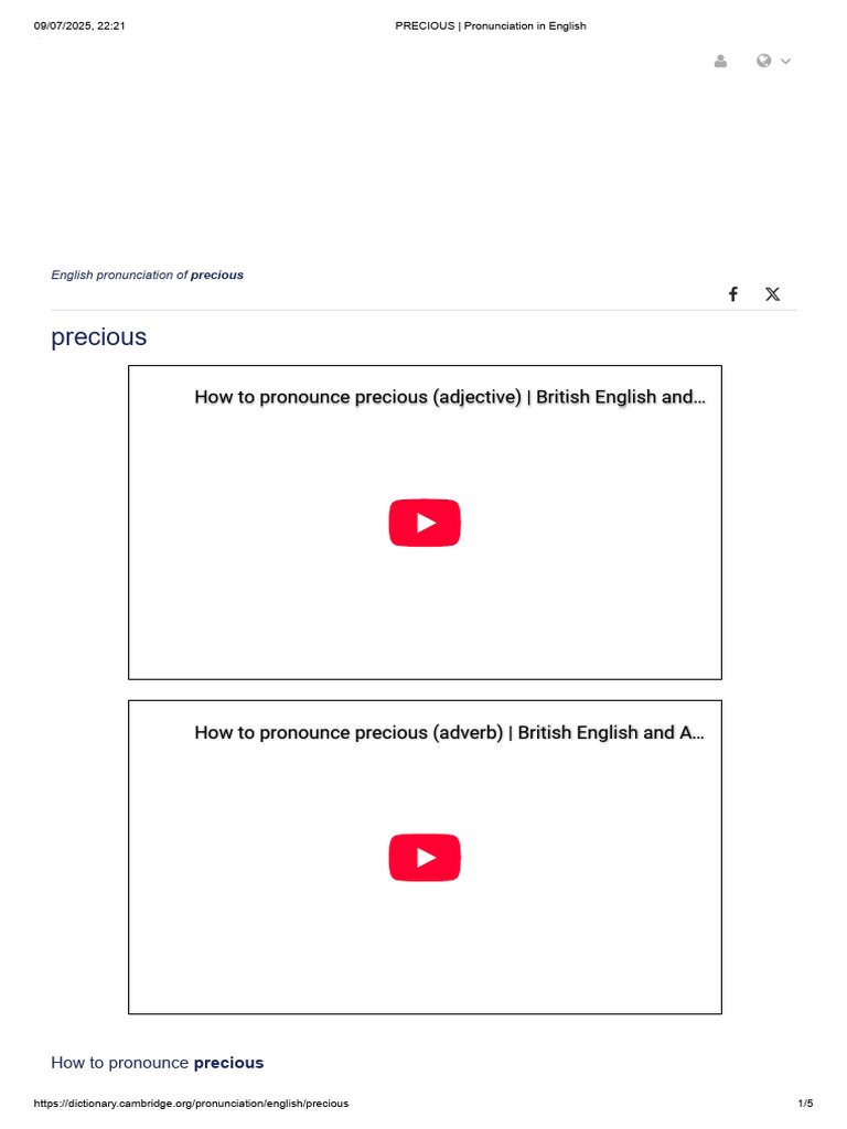 PRECIOUS - Pronunciation in English | PDF | English Language | Linguistics