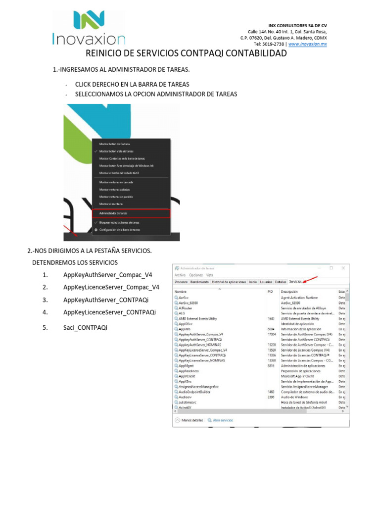 Reinicio de Servicios Contpaqi | PDF | Ajedrez
