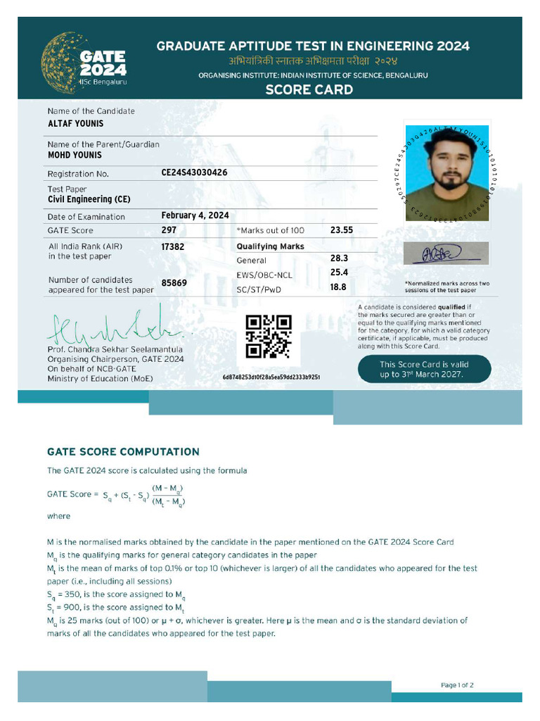 Gate 2024 Scorecard Altaf - Compressed | PDF