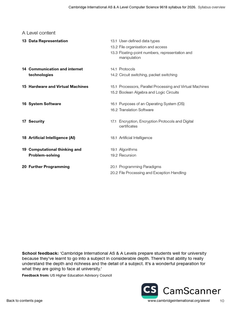 CS A2 Syllabus 2026 | PDF | Object Oriented Programming | Computer Programming