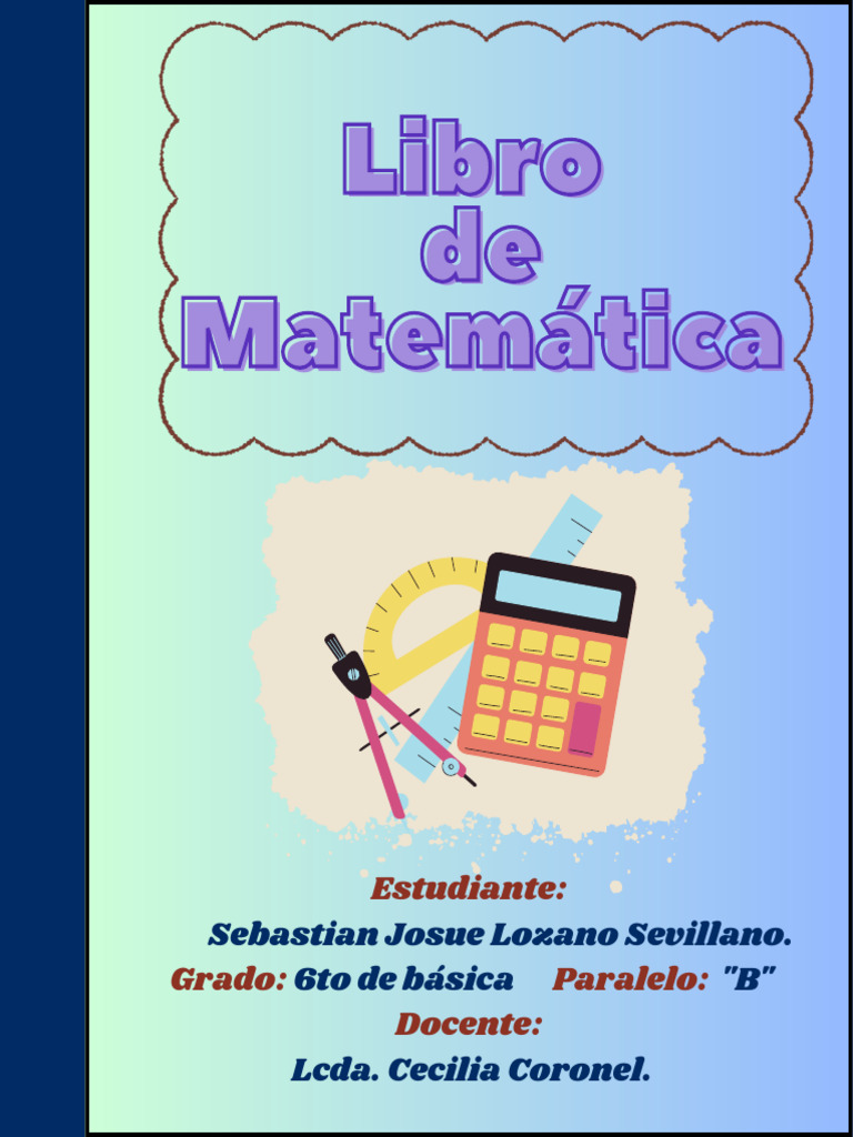 Documento A4 de Carátula de Matemática Ilustrativa Celeste y Blanca - 20250708 - 173222 - 0000 | PDF