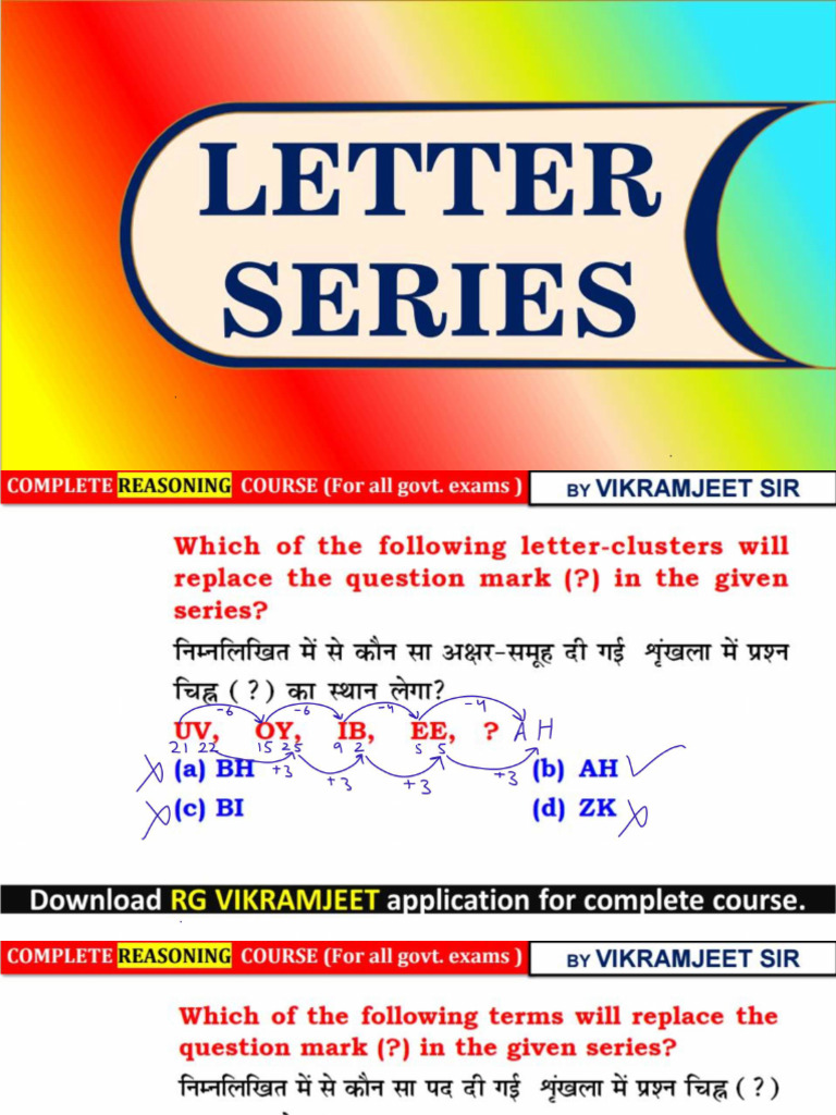 Letter Series (Class Notes) | PDF