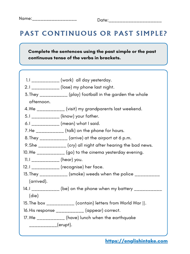 Past Simple Worksheet | PDF