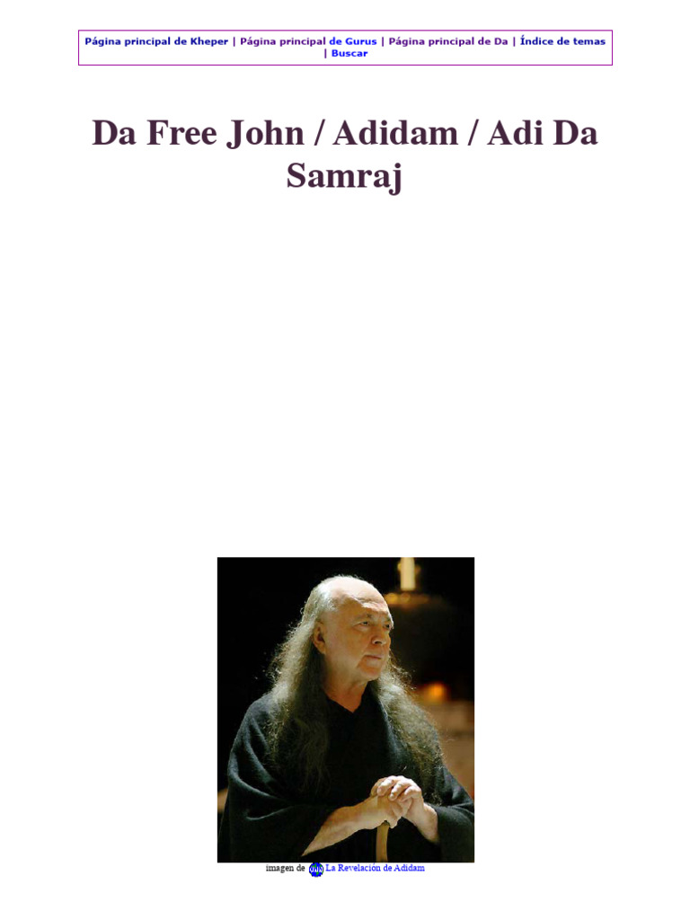 Da Free John - Adidam - Adi Da Samraj | PDF | Experiencia | Gurú