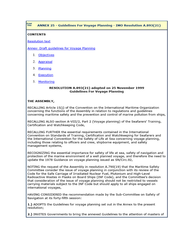 Voyage Planning Guidelines Overview | PDF | Navigation | Water Transport