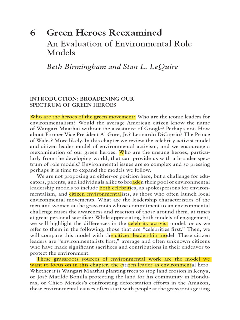 Lec 18 - Leadership For Environmental Sustainability | PDF