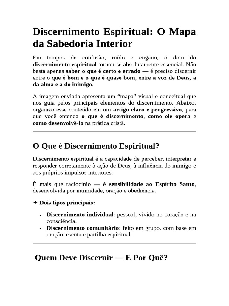 Mapa do Discernimento Espiritual | PDF | Deus | Oração