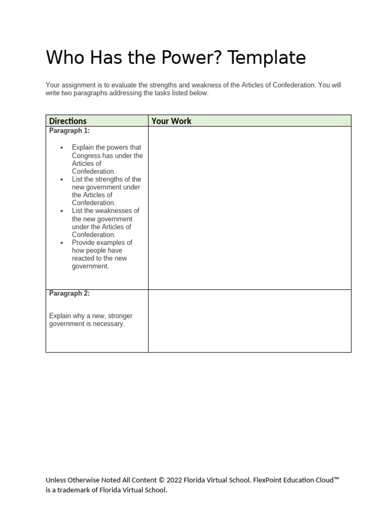 Who Has The Power Template | PDF