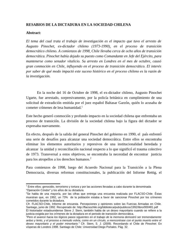 El Arresto de Pinochet en Londres | PDF | Augusto Pinochet | Chile