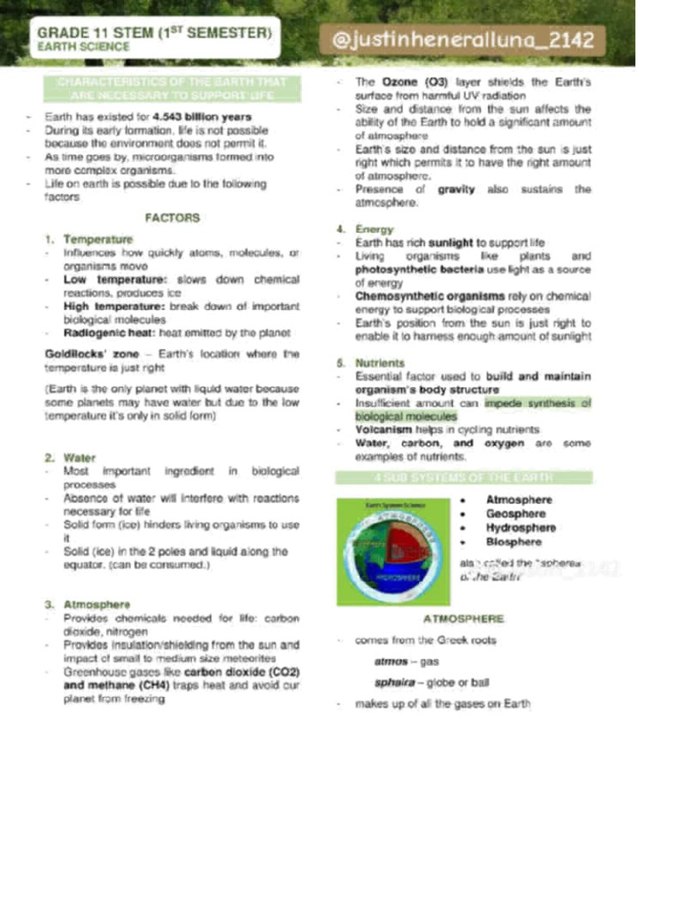 Grade11 STEM Earth Science Reviewer | PDF