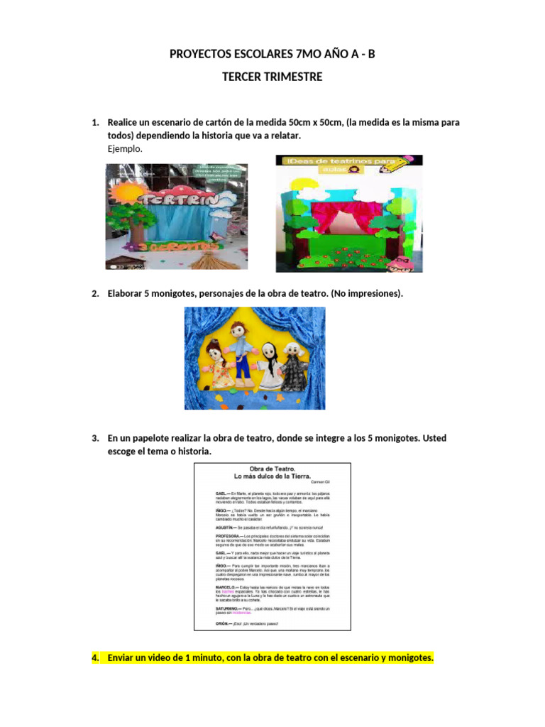 Proyectos Escolares 7mo.2025 | PDF