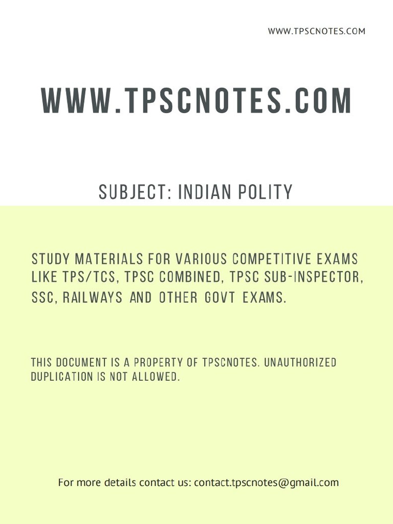 6.Indian-Polity(s) Optimize | PDF