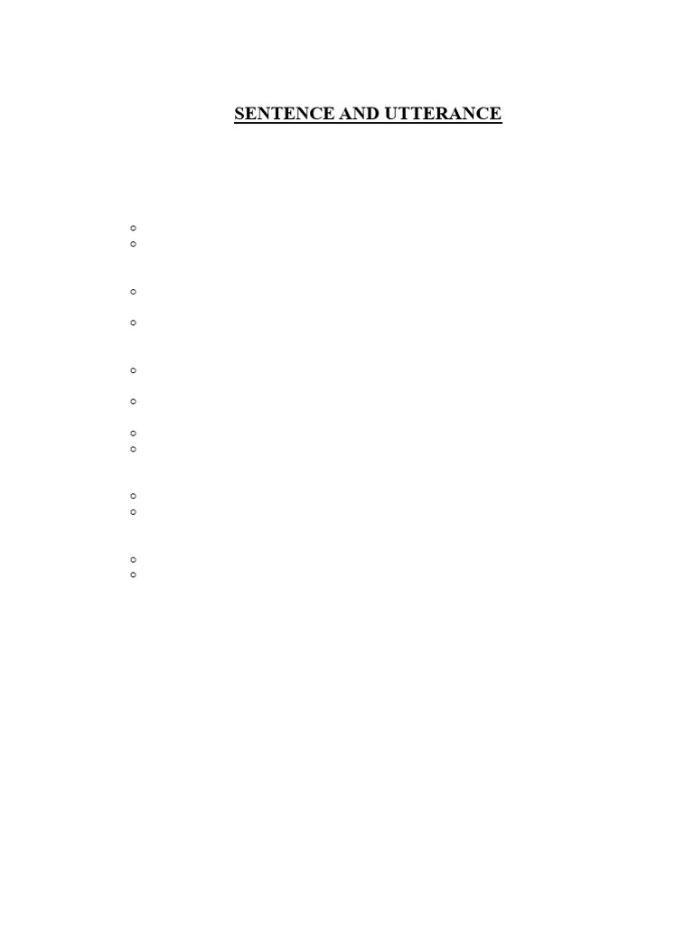 1.3 Sentence and Utterance | PDF