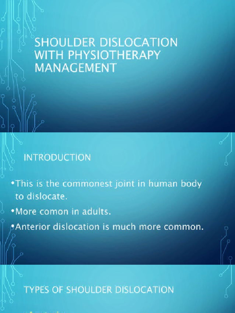Shoulder Dislocation PT MGMT | PDF