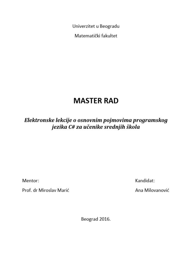 Master Rad | PDF