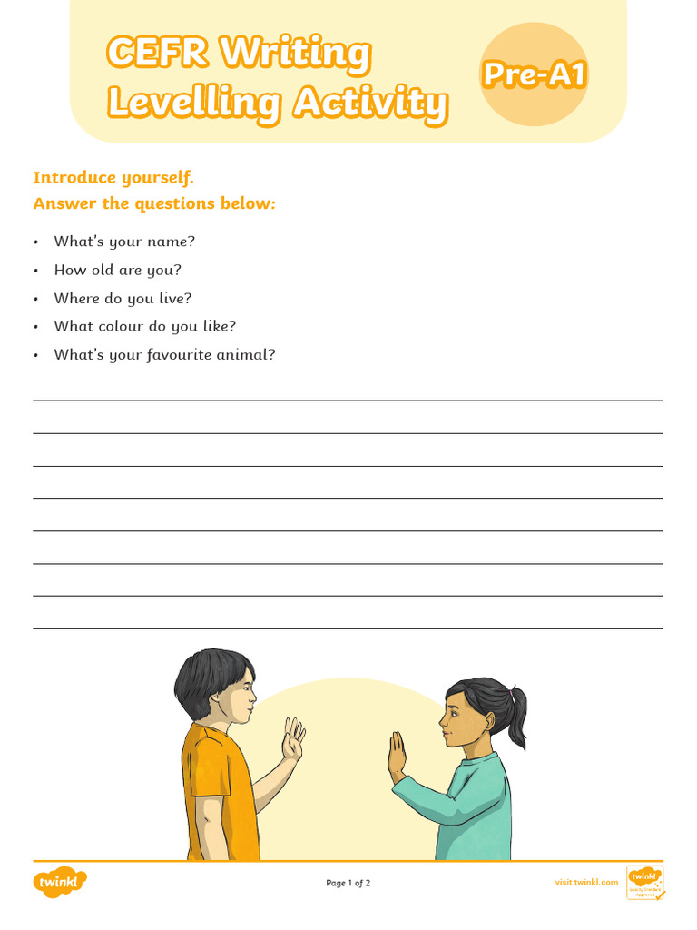 T e 1688368403 Esl Cefr Levelling Writing Activity A1 c1 - Ver - 2 ...