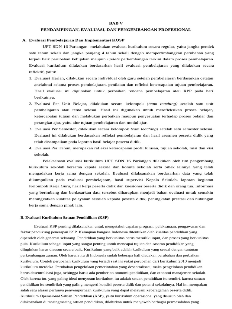 Bab V KSP 2025 | PDF