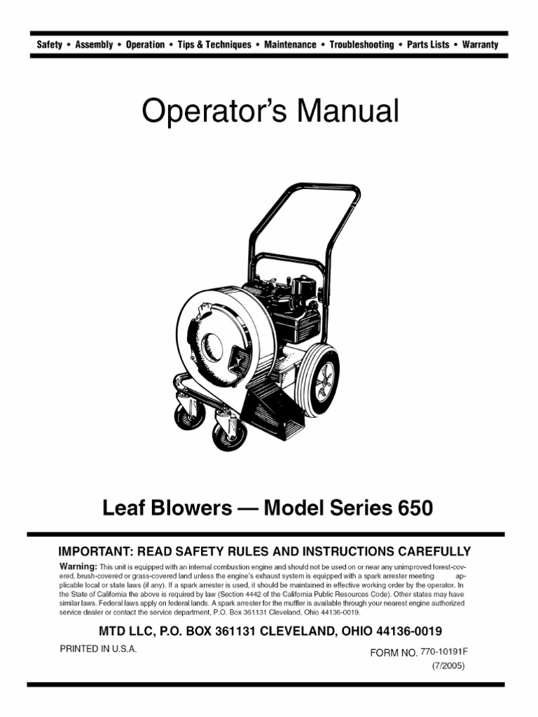 24A-652D000 Manual Leaf Blower | PDF