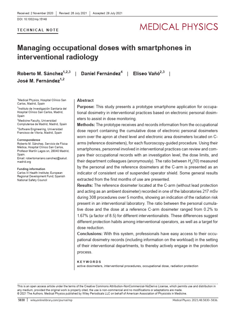 Smartphone App for Occupational Dosimetry | PDF | Dosimetry | Radiation ...
