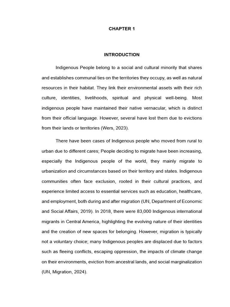 CHAPTER1 Updated Manuscript | PDF | Human Migration | Indigenous Peoples