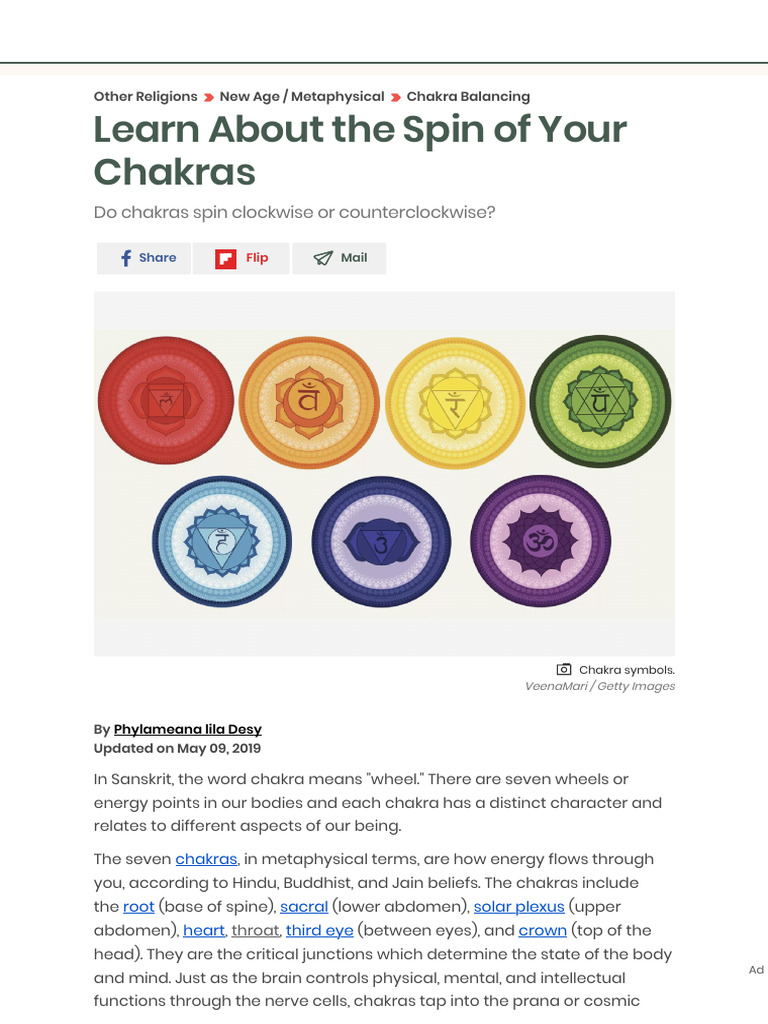 Learn About The Spin of Your Chakras | PDF | Chakra