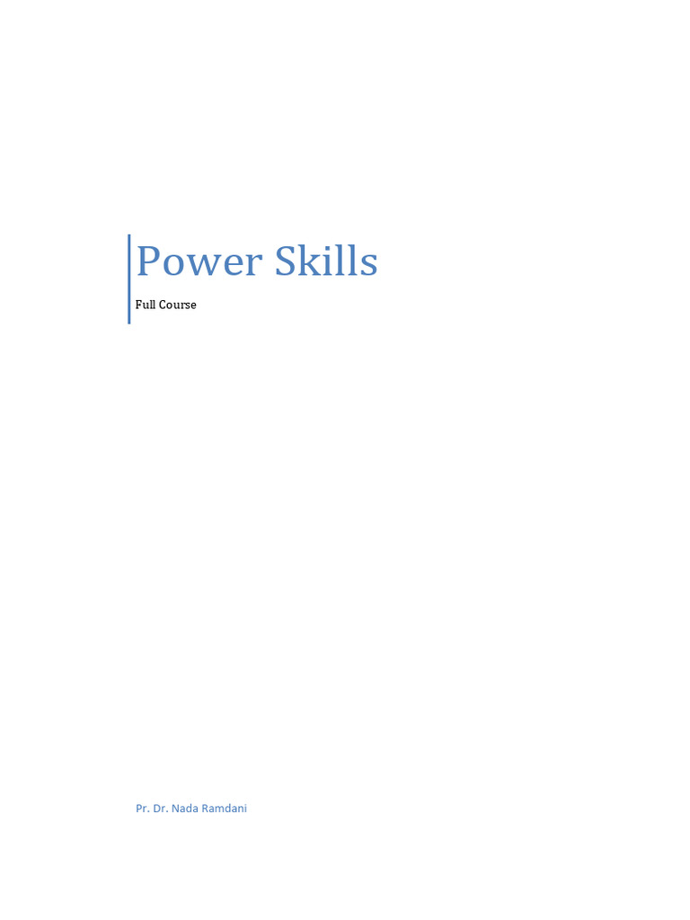 Power Skills Full Course | PDF | Extraversion And Introversion ...