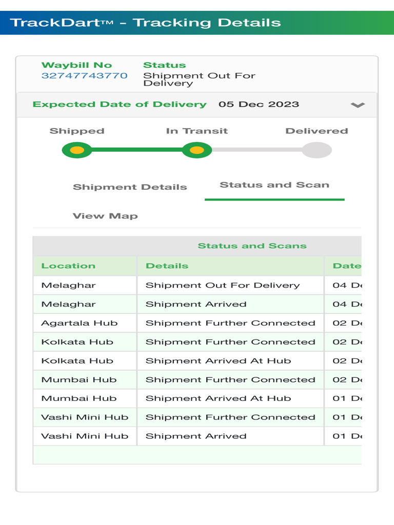 TrackDartResultThirdParty - Bluedart | PDF
