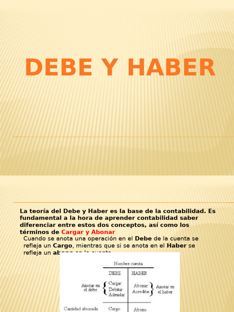Debe y Haber | PDF | Contabilidad | Negocios económicos