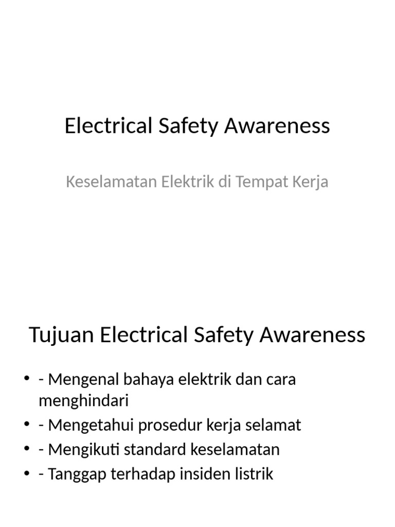 Electrical Safety Awareness Presentation | PDF