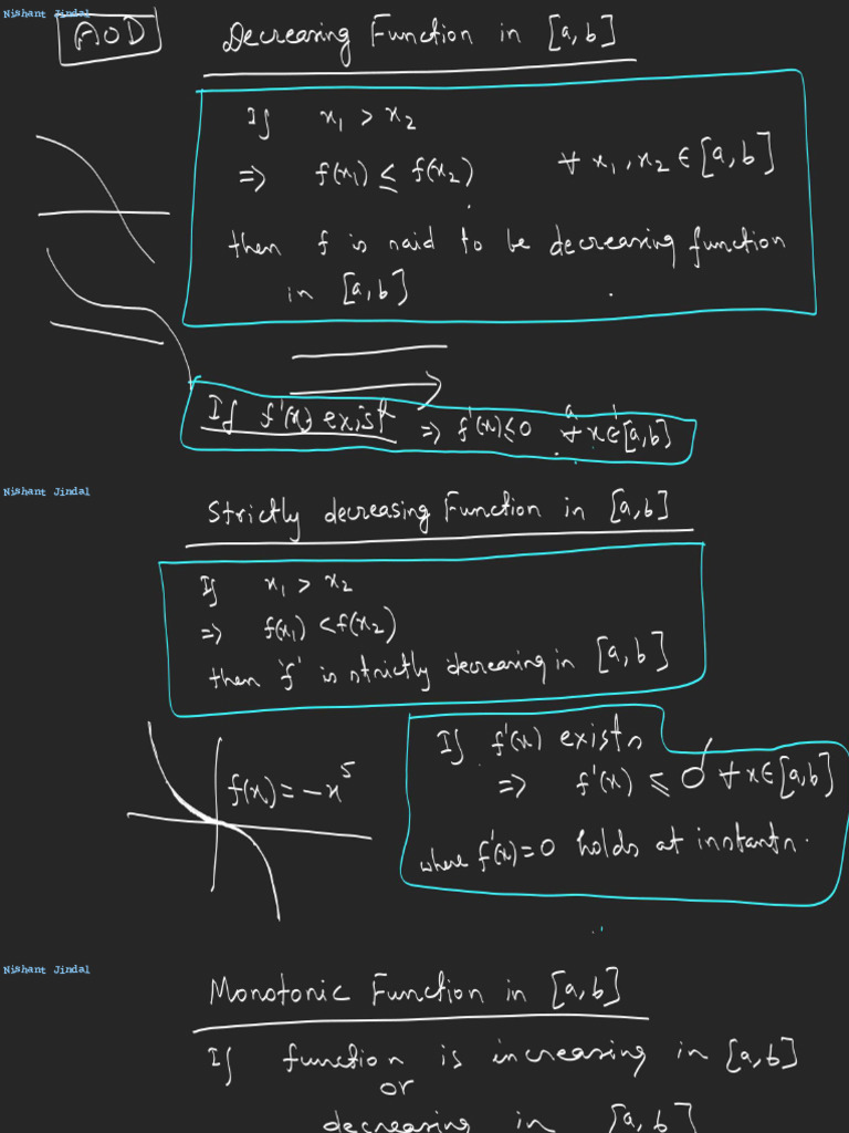 Application of Derivatives - L-01 (Class Notes) NJ - 247 | PDF
