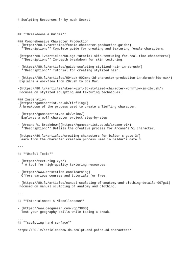 Resources Sculpting | PDF