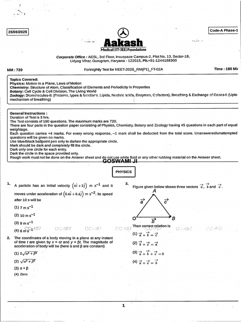 FT - 02 RM (P1) - 25-06-2025 | PDF