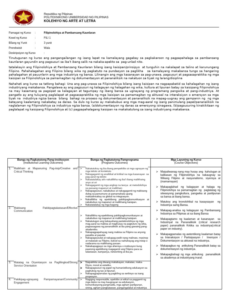Filipinolohiya at Pambansang Kaunlaran | PDF