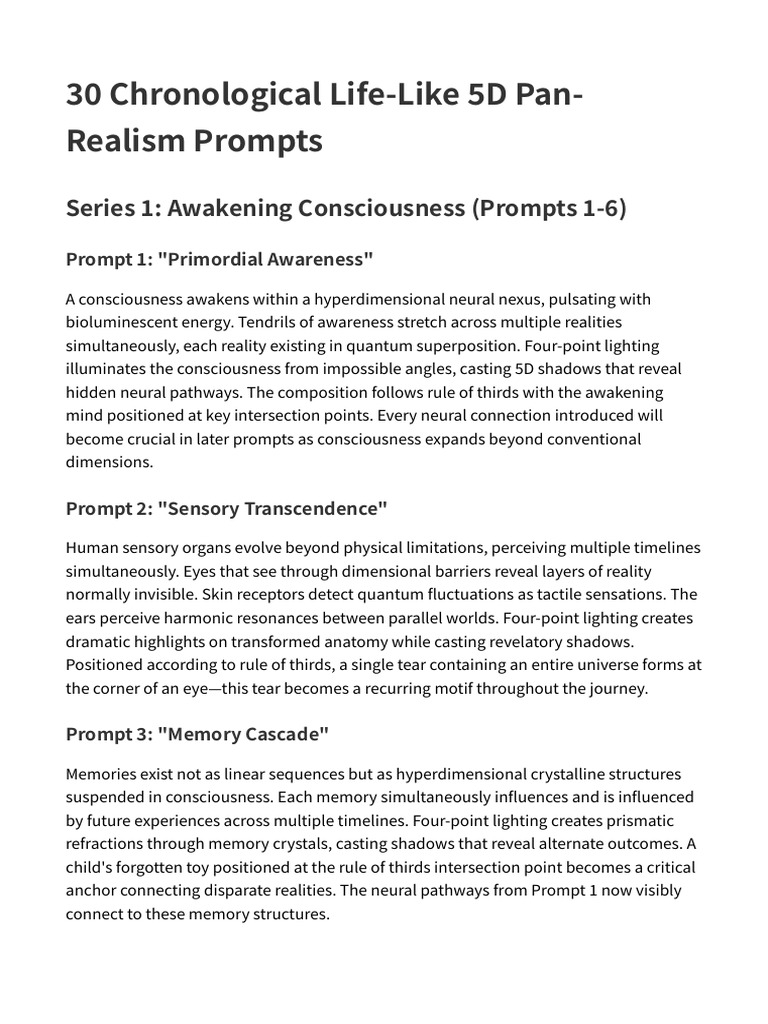 30 Chronological Life-Like 5D Pan-Realism Prompts | PDF | Galaxy ...