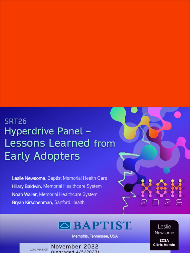 SRT26 Hyperdrive Panel - Lessons Learned From Early Adopters | PDF