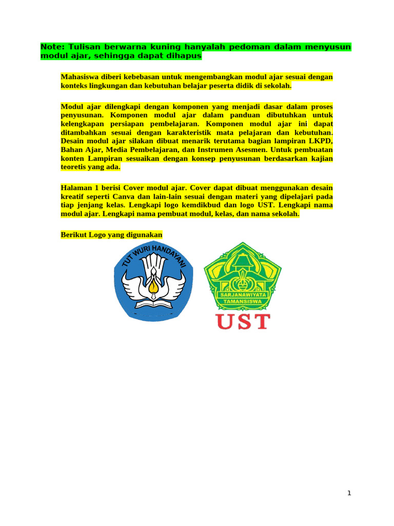 Panduan Penyusunan Modul Ajar Kreatif | PDF
