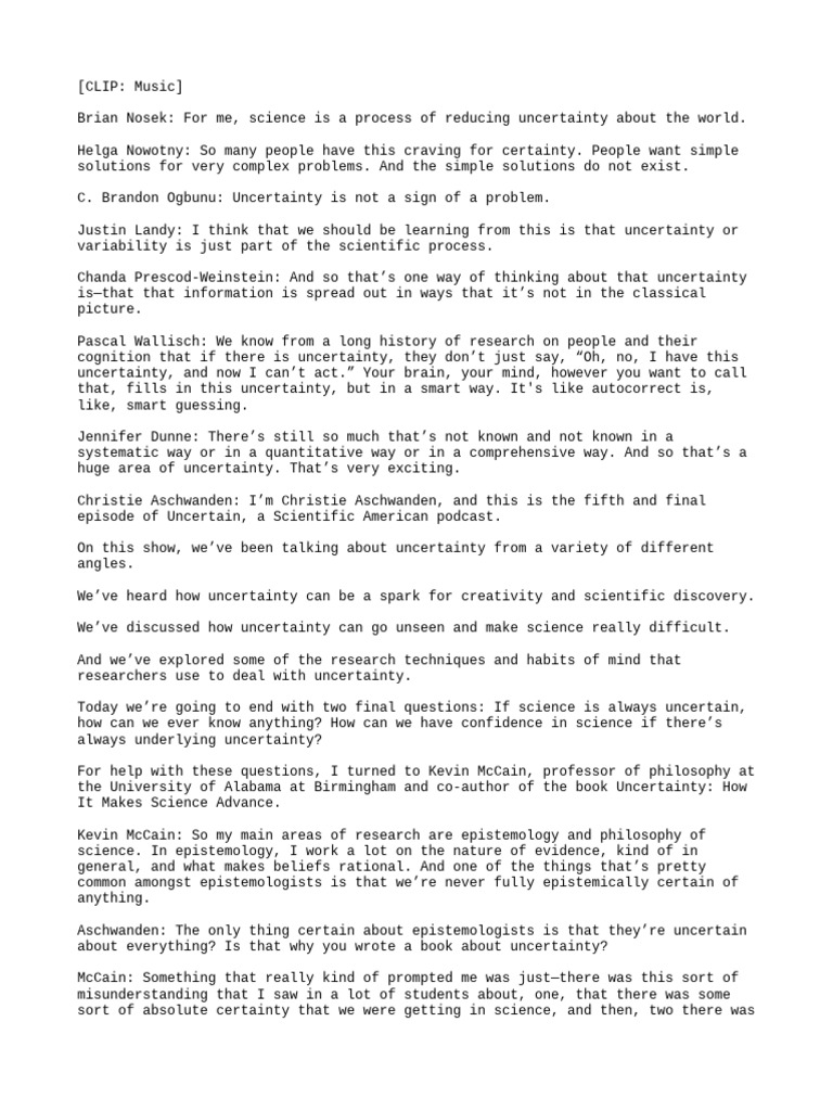 How Do We Know Anything Script | PDF | Epistemology | Science