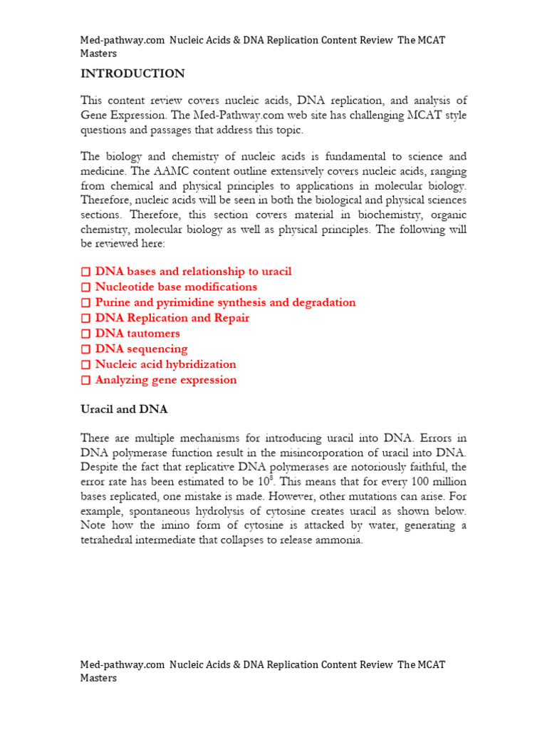 Nucleic Acids DNA Replication Review | PDF | Dna | Nucleotides