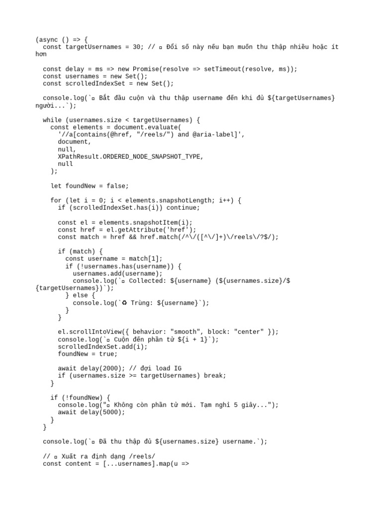 Code Lấy Username Instagram | PDF