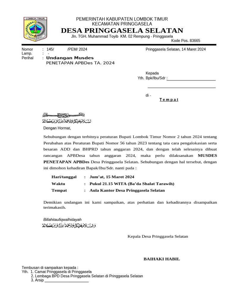 Undangan Musdes | PDF