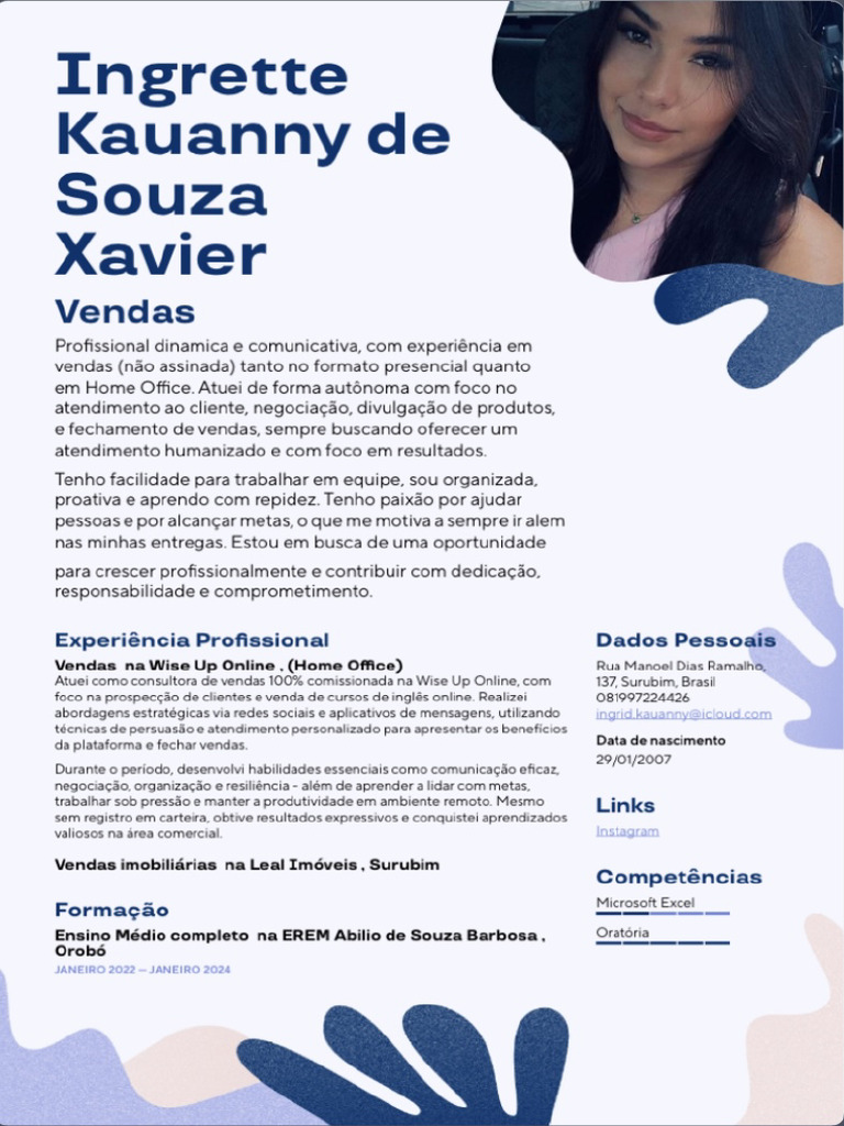 Curriculo Ingrid Kauaany | PDF