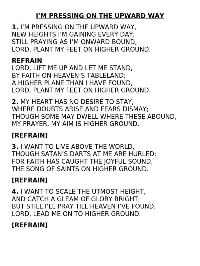 Hymn - I'm Pressing On The Upward Way - Studio | PDF