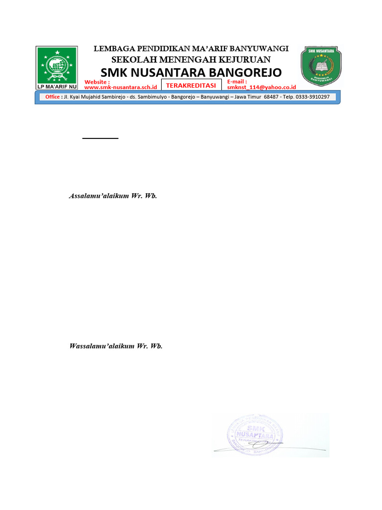 Surat Undangan Guru | PDF