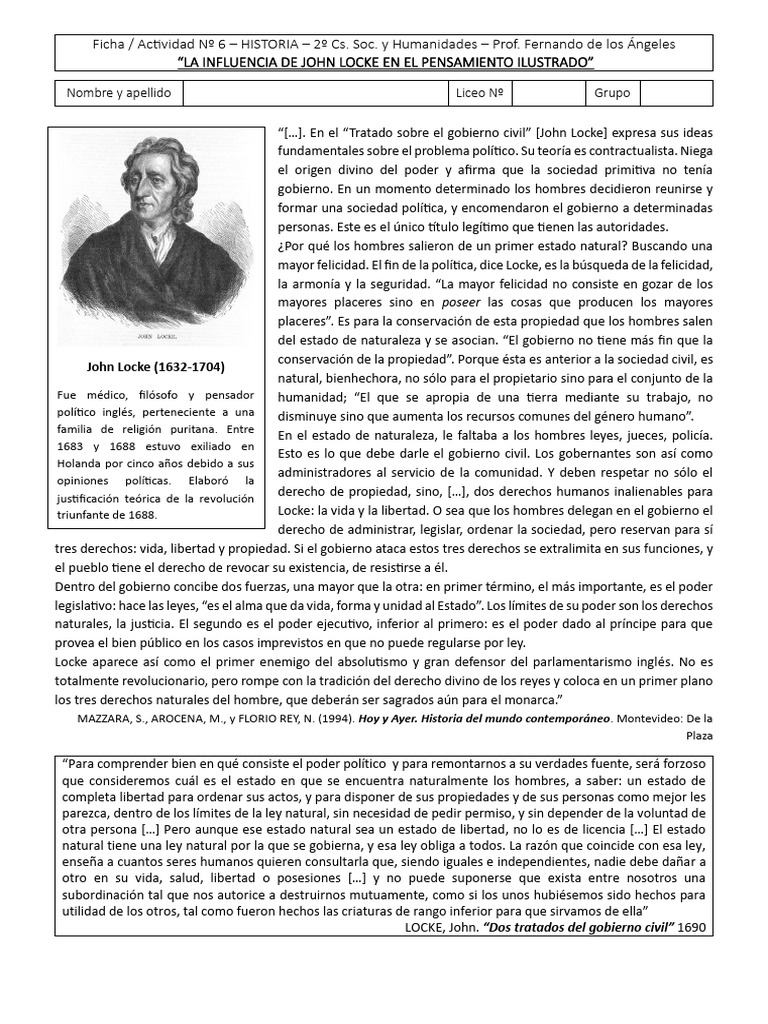 Influencia de John Locke en la Ilustración | PDF | John Locke | Libertad