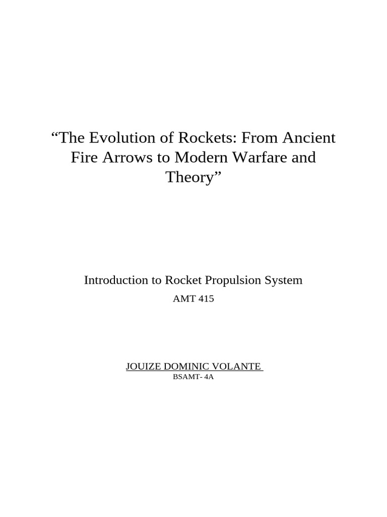 Evolution of Rocketry: History & Impact | PDF | Rocket | Gunpowder