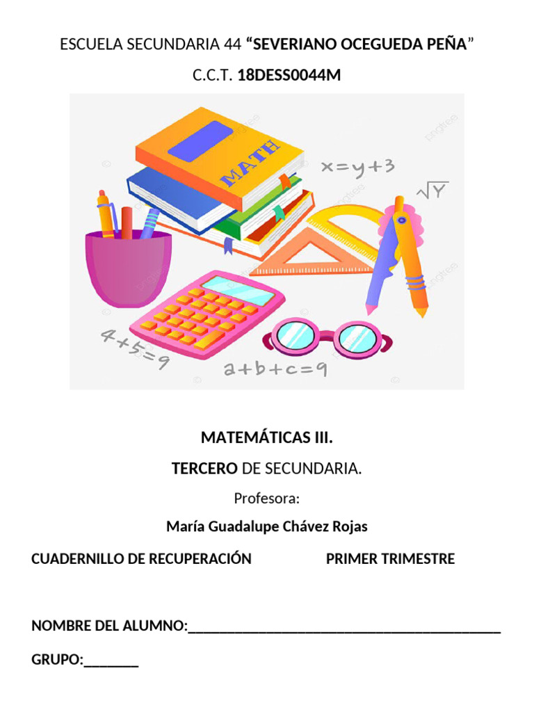 MATEMÁTICAS 3° Trimestre 1 Recuperación Mayo | PDF
