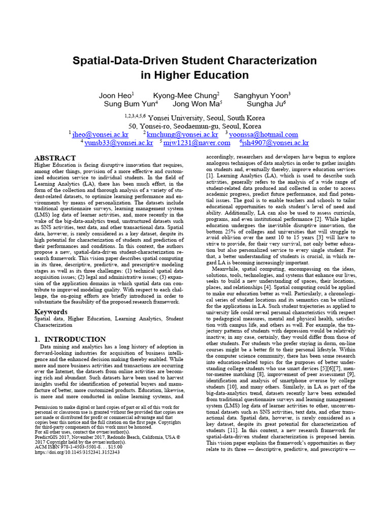 Spatial-Data-Driven Student Characterization | PDF | Spatial Analysis | Analytics